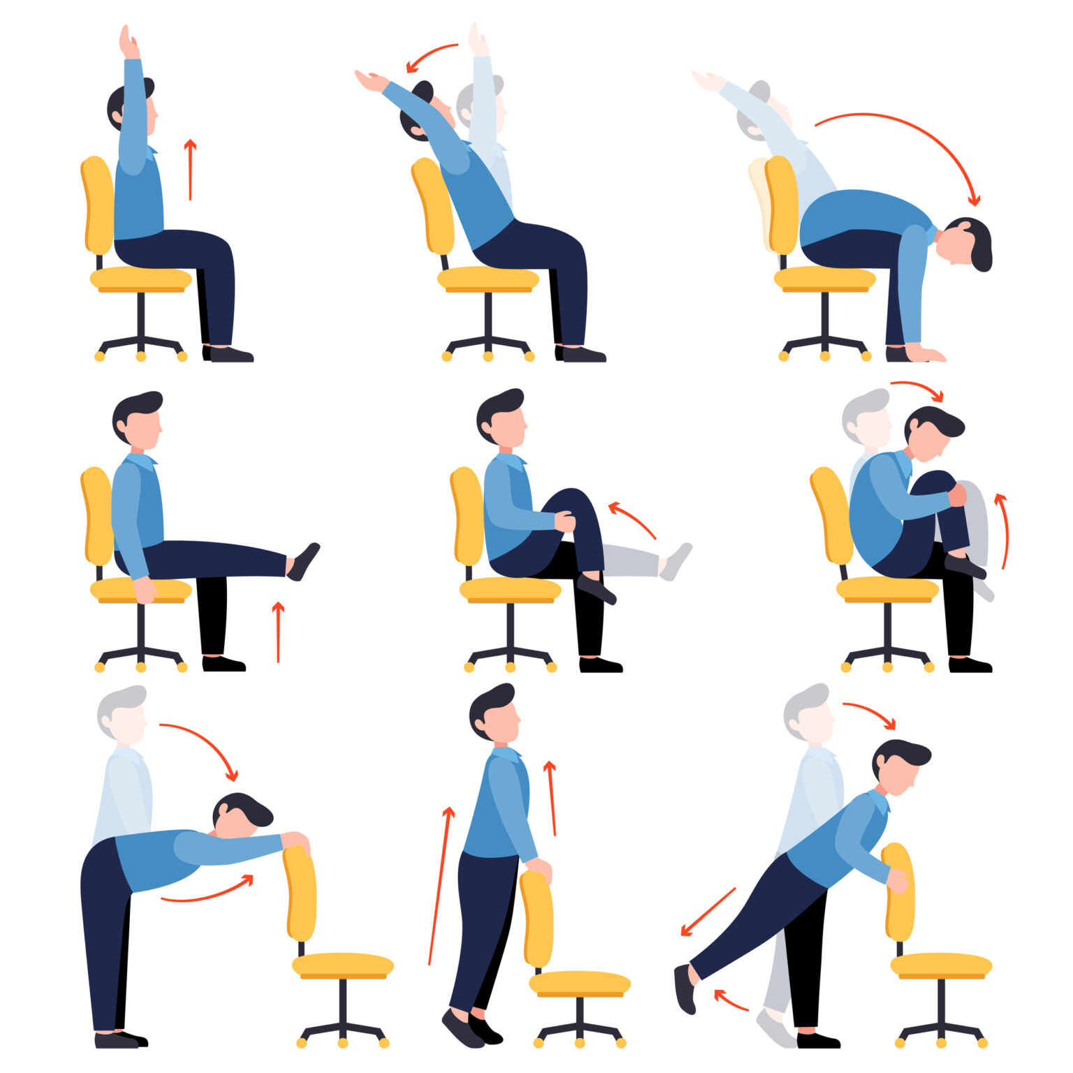 Office Stretches to Do at Your Desk - Great Chart -Nutrition Breakthroughs